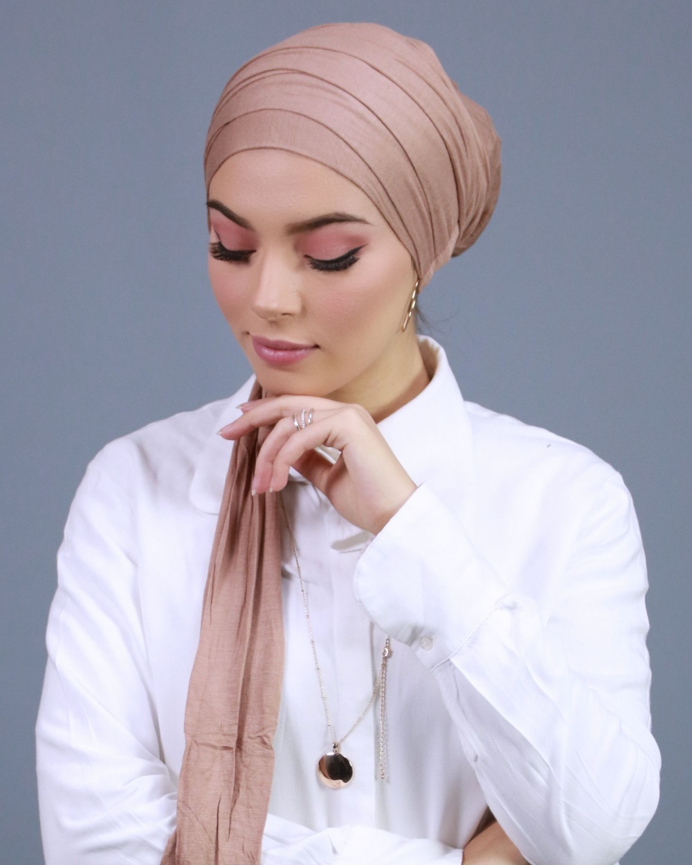 Turban à enfiler croisé Beige
