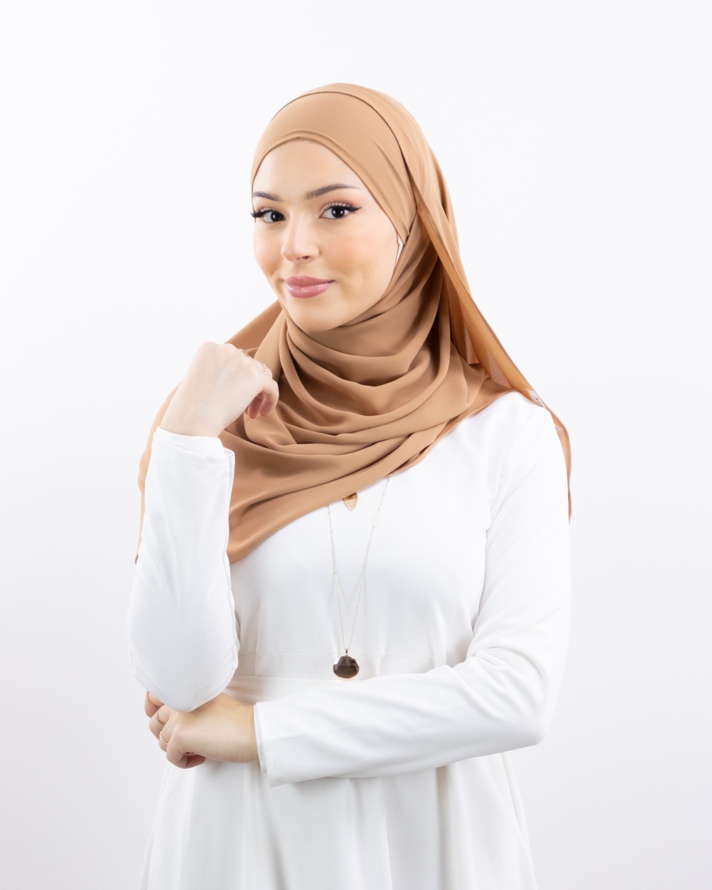 Hijab à enfiler crêpe de luxe à nouer haute qualité